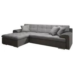 Ecksofa Trendmanufaktur "Rave II, L-Form" Sofas Gr. B/H/T: 245cm x 77cm x 154cm, Struktur fein, Recamiere links, mit Bettfunktion, grau (dunkelgrau, hellgrau) wahlweise mit Bettfunktion