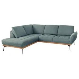 Guido Maria Kretschmer Home & Living Ecksofa GUIDO MARIA KRETSCHMER HOME & LIVING "Palic, L-Form" Sofas Gr. B/H/T: 241cm x 87cm x 206cm, Webstoff Premium, Ottomane links, blau (blau, grün)