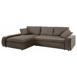 Ecksofa Trendmanufaktur "Indie II, tolle Detailverarbeitung, bequem und komfortabel im Sitz" Sofas Gr. B/H/T: 269cm x 86cm x 169cm, Struktur fein, Recamiere links, ohne Bettfunktion, braun (hellbraun) XL und XXL, wahlweise mit Bettfunktion, L-Form