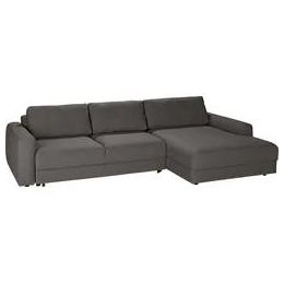 Ecksofa Trendmanufaktur "0, L-Form" Sofas Gr. B/H/T: 303 cm x 84 cm x 176 cm, Struktur weich, mega-Recamiere rechts, mit Bettfunktion und Bettkasten, grau (smoked pearl) wahlweise mit Bettfunktion und Bettkasten, Tiefe Sitzfläche