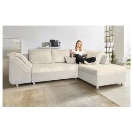 Ecksofa Collection AB "Sally L-Form" Sofas Gr. B/H/T: 256cm x 87cm x 165cm, Microfaser PRIMABELLE-Cord, Ottomane beidseitig montierbar, ohne Bettfunktion-ohne Bettkasten, beige mit und ohne Bettfunktion, inklusive loser Rücken- Zierkissen