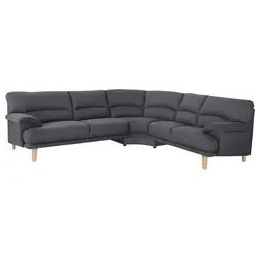 Polsterecke Trendmanufaktur "Cecilia, italienisches Designsprache, modern und komfortabel, L-Form" Sofas Gr. B/H/T: 280cm x 87cm x 240cm, Struktur, langer Schenkel links, langer Schenkel links, grau (graphit) toller Sitzkomfort und bequeme Armlehnen