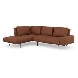 Ecksofa Machalke "L-Form" Sofas Gr. B/H/T: 290 cm x 90 cm x 100 cm, Leder COMFORT, Ottomane links, braun (mattone comfort) mit hoher Bodenfreiheit