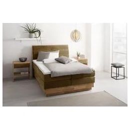 Boxspringbett OTTO products "Jenna" Komplettbetten Gr. Chenille Polyester ohne LED-Beleuchtung, mit Basic-Topper LED-Beleuchtung, Liegefläche B/L: 160cm x 200cm Betthöhe: 69cm, Gewicht bis: 100 kg + 100 kg H3 + H3, 7-Zonen-Taschen-Federkernmatratze, braun (bronzo) Boxspringbett ohne LED-Beleuchtung, mit zertifizierten, recycelten Bezugsstoffen