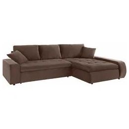 Ecksofa Trendmanufaktur "Indie II, tolle Detailverarbeitung, bequem und komfortabel im Sitz" Sofas Gr. B/H/T: 269cm x 86cm x 169cm, Luxus-Microfaser, Recamiere rechts, ohne Bettfunktion, braun XL und XXL, wahlweise mit Bettfunktion, L-Form