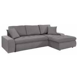 Ecksofa Trendmanufaktur "Indie II, tolle Detailverarbeitung, bequem und komfortabel im Sitz" Sofas Gr. B/H/T: 246cm x 86cm x 155cm, Struktur fein, Recamiere rechts, ohne Bettfunktion, grau XL und XXL, wahlweise mit Bettfunktion, L-Form