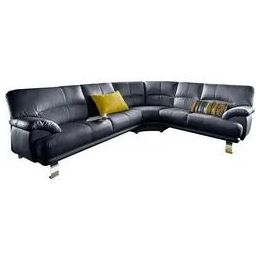 Ecksofa Trendmanufaktur "Cecilia in italienischem Design, modern und komfortabel, L-Form" Sofas Gr. B/H/T: 280cm x 87cm x 240cm, Kunstleder SOFTLUX, langer Schenkel links, ohne Funktion, grau bequeme Armlehnen, mit langem Schenkel