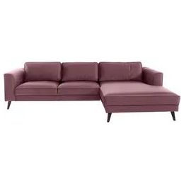 Ecksofa Inosign "Lumber Jack, L-Form" Sofas Gr. B/H/T: 280cm x 85cm x 167cm, Velours, Recamiere rechts, ohne Schlaffunktion und Bettkasten, rosa (altrosa) in moderner Optik