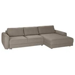 Ecksofa Trendmanufaktur "0, L-Form" Sofas Gr. B/H/T: 303 cm x 84 cm x 176 cm, Struktur weich, mega-Recamiere rechts, mit Bettfunktion und Bettkasten, grau (taupe gray) wahlweise mit Bettfunktion und Bettkasten, Tiefe Sitzfläche