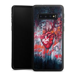 DeinDesign Handyhülle 1. FCK Herz 1. FC Kaiserslautern 1.FCK Herz, Samsung Galaxy S10 Silikon Hülle Premium Case Handy Schutzhülle, schwarz