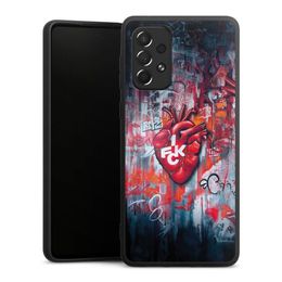 DeinDesign Handyhülle 1. FCK Herz 1. FC Kaiserslautern 1.FCK Herz, Samsung Galaxy A73 Silikon Hülle Premium Case Handy Schutzhülle, schwarz