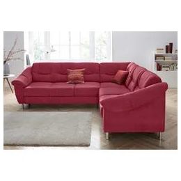 Sit & More Ecksofa SIT & MORE "Salsa L-Form" Sofas Gr. B/H/T: 264cm x 86cm x 244cm, Luxus-Microfaser ALTARA NUBUCK, langer Schenkel links, mit Bettfunktion, rot (bordeaux) mit Federkern, wahlweise Bettfunktion