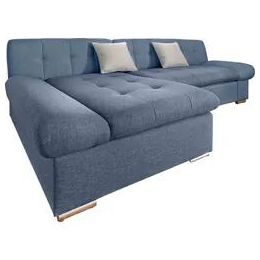 Ecksofa Trendmanufaktur "Reggae II, L-Form" Sofas Gr. B/H/T: 237cm x 78cm x 156cm, Struktur fein, Recamiere links, ohne Bettfunktion, blau (hellblau) wahlweise mit Bettfunktion