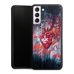 DeinDesign Handyhülle 1. FCK Herz 1. FC Kaiserslautern 1.FCK Herz, Samsung Galaxy S21 5G Silikon Hülle Premium Case Handy Schutzhülle, schwarz
