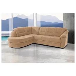 Sit & More Ecksofa SIT & MORE "Savoni L-Form" Sofas Gr. B/H/T: 267cm x 90cm x 206cm, Luxus-Microfaser ALTARA NUBUCK, Ottomane links, mit Bettfunktion, braun (cappuccino) wahlweise mit Bettfunktion