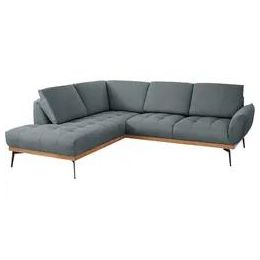 Guido Maria Kretschmer Home & Living Ecksofa GUIDO MARIA KRETSCHMER HOME & LIVING "Palic, L-Form" Sofas Gr. B/H/T: 241cm x 87cm x 206cm, Webstoff, Ottomane links, blau (denim)