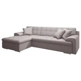 Ecksofa Trendmanufaktur "Rave II, L-Form" Sofas Gr. B/H/T: 245cm x 77cm x 154cm, Struktur, Recamiere links, mit Bettfunktion, grau (hellgrau) wahlweise mit Bettfunktion