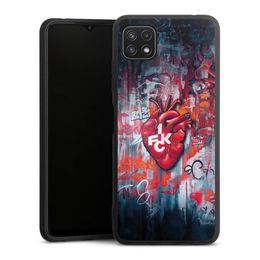 DeinDesign Handyhülle 1. FCK Herz 1. FC Kaiserslautern 1.FCK Herz, Samsung Galaxy A22 5G Silikon Hülle Premium Case Handy Schutzhülle, schwarz