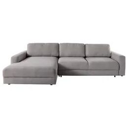 Ecksofa Places of Style "Bloomfield, L-Form" Sofas Gr. B/H/T: 303cm x 84cm x 176cm, Struktur, mega-Recamiere links, XL mit Bettfunktion und Bettkasten, grau wahlweise mit Bettfunktion und Bettkasten