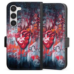 DeinDesign Handyhülle 1. FCK Herz 1. FC Kaiserslautern 1.FCK Herz, Samsung Galaxy S23 Hülle Handy Flip Case Wallet Cover, schwarz