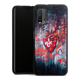 DeinDesign Handyhülle 1. FCK Herz 1. FC Kaiserslautern 1.FCK Herz, Xiaomi Redmi 9T Silikon Hülle Premium Case Handy Schutzhülle, schwarz