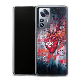 DeinDesign Handyhülle 1. FCK Herz 1. FC Kaiserslautern 1.FCK Herz, Xiaomi 12 Pro 5G Silikon Hülle Bumper Case Handy Schutzhülle, weiß