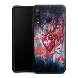 DeinDesign Handyhülle 1. FCK Herz 1. FC Kaiserslautern 1.FCK Herz, Huawei P30 Lite Premium Silikon Hülle Premium Case Handy Schutzhülle, schwarz