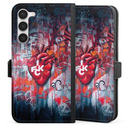 DeinDesign Handyhülle 1. FCK Herz 1. FC Kaiserslautern 1.FCK Herz, Samsung Galaxy S23+ Hülle Handy Flip Case Wallet Cover, schwarz
