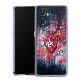 DeinDesign Handyhülle 1. FCK Herz 1. FC Kaiserslautern 1.FCK Herz, Oppo Find X5 Lite Silikon Hülle Bumper Case Handy Schutzhülle, weiß