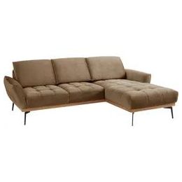 Guido Maria Kretschmer Home & Living Ecksofa GUIDO MARIA KRETSCHMER HOME & LIVING "Palíc, L-Form" Sofas Gr. B/H/T: 245cm x 87cm x 185cm, Velours, Recamiere rechts, braun (goldbraun)