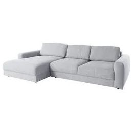 Ecksofa Places of Style "Bloomfield, L-Form" Sofas Gr. B/H/T: 303cm x 84cm x 176cm, Struktur grob, mega-Recamiere links, XXL ohne Sitztiefenverstellung, grau (antarctica) extra tiefe Sitzfläche, wahlweise mit Sitztiefenverstellung