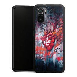 DeinDesign Handyhülle 1. FCK Herz 1. FC Kaiserslautern 1.FCK Herz, Xiaomi Redmi Note 10 4G Silikon Hülle Premium Case Handy Schutzhülle, schwarz