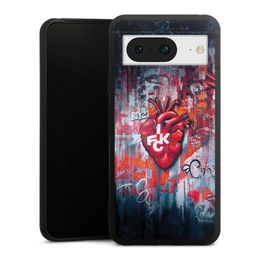 DeinDesign Handyhülle 1. FCK Herz 1. FC Kaiserslautern 1.FCK Herz, Google Pixel 8 Silikon Hülle Premium Case Handy Schutzhülle, schwarz