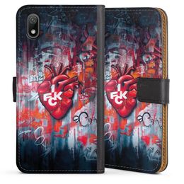 DeinDesign Handyhülle 1. FCK Herz 1. FC Kaiserslautern 1.FCK Herz, Huawei Y5 (2019) Hülle Handy Flip Case Wallet Cover Handytasche Leder, schwarz
