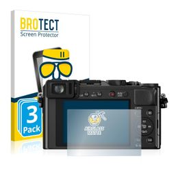 BROTECT Displayschutzglas Schutzglas für Panasonic Lumix DMC-LX100, 3 Stück, Schutzfolie Display Schutz Glas Folie matt, weiß