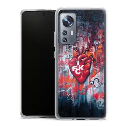 DeinDesign Handyhülle 1. FCK Herz 1. FC Kaiserslautern 1.FCK Herz, Xiaomi 12X 5G Silikon Hülle Bumper Case Handy Schutzhülle, weiß