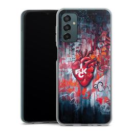 DeinDesign Handyhülle 1. FCK Herz 1. FC Kaiserslautern 1.FCK Herz, Samsung Galaxy M23 5G Silikon Hülle Bumper Case Handy Schutzhülle, weiß