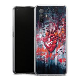 DeinDesign Handyhülle 1. FCK Herz 1. FC Kaiserslautern 1.FCK Herz, Oppo A94 5G Silikon Hülle Bumper Case Handy Schutzhülle, weiß