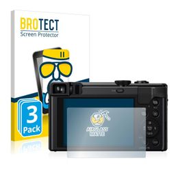 BROTECT Displayschutzglas Schutzglas für Panasonic Lumix DMC-TZ80, 3 Stück, Schutzfolie Display Schutz Glas Folie matt, weiß