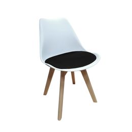 HTI-Living Esszimmerstuhl Esszimmerstuhl Samt Atlanta Weiß/Schwarz (Stück, 1 St), Küchenstuhl Kunststoffschale mit Samtsitzkissen