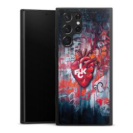 DeinDesign Handyhülle 1. FCK Herz 1. FC Kaiserslautern 1.FCK Herz, Samsung Galaxy S22 Ultra Silikon Hülle Premium Case Handy Schutzhülle, schwarz