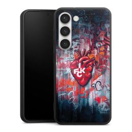 DeinDesign Handyhülle 1. FCK Herz 1. FC Kaiserslautern 1.FCK Herz, Samsung Galaxy S23 Silikon Hülle Premium Case Handy Schutzhülle, schwarz