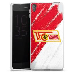 DeinDesign Handyhülle Offizielles Lizenzprodukt 1. FC Union Berlin Logo, Sony Xperia E5 Silikon Hülle Bumper Case Handy Schutzhülle, weiß