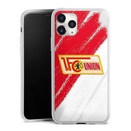 DeinDesign Handyhülle Offizielles Lizenzprodukt 1. FC Union Berlin Logo, Apple iPhone 11 Pro Max Silikon Hülle Bumper Case Handy Schutzhülle, weiß