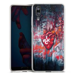 DeinDesign Handyhülle 1. FCK Herz 1. FC Kaiserslautern 1.FCK Herz, Huawei P20 Silikon Hülle Bumper Case Handy Schutzhülle, weiß