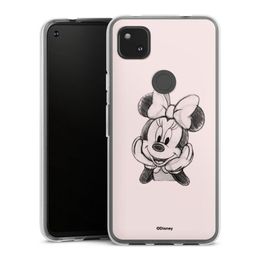DeinDesign Handyhülle Minnie Mouse Offizielles Lizenzprodukt Disney Minnie Posing Sitting, Google Pixel 4a Silikon Hülle Bumper Case Handy Schutzhülle