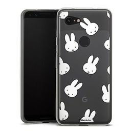 DeinDesign Handyhülle Miffy Muster transparent Miffy Pattern Transparent, Google Pixel 3a Silikon Hülle Bumper Case Handy Schutzhülle, weiß