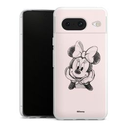 DeinDesign Handyhülle Minnie Mouse Offizielles Lizenzprodukt Disney Minnie Posing Sitting, Google Pixel 8 Silikon Hülle Bumper Case Handy Schutzhülle