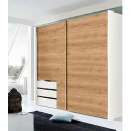 Schwebetürenschrank wimex "Level by fresh to go" Schränke Gr. B/H/T: 200 cm x 216 cm x 65 cm, 2 St., weiß (weiß, plankeneichefarben) Schranksysteme und Schrankserien