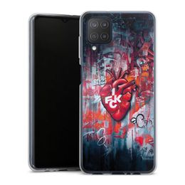 DeinDesign Handyhülle 1. FCK Herz 1. FC Kaiserslautern 1.FCK Herz, Samsung Galaxy M12 Silikon Hülle Bumper Case Handy Schutzhülle, weiß, transparent